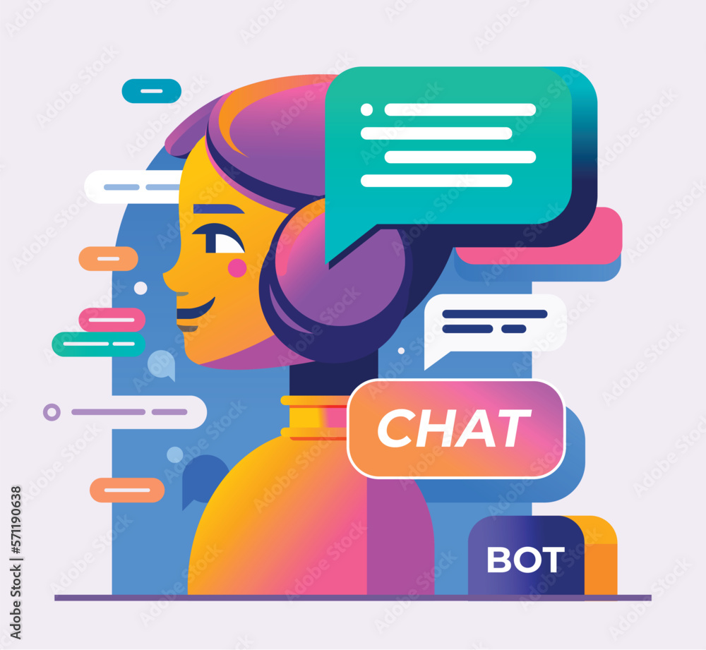 Vetor de ChatBot, using and chatting artificial intelligence chatbot ...