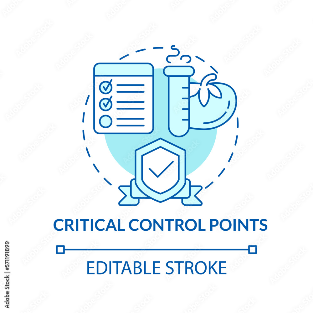 Critical control points turquoise concept icon. Reduce risks. HACCP ...