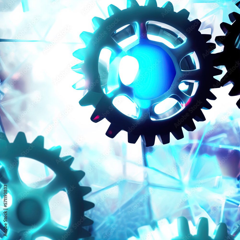 A simple abstract retro-futuristic mechanical engineering background ...