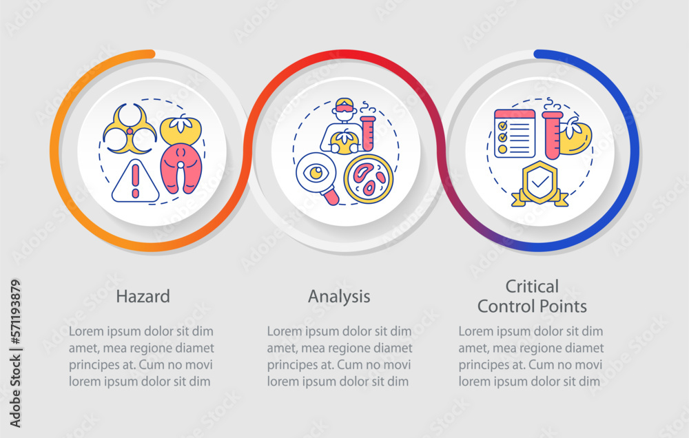 HACCP elements infographic template. Food safety control and ...