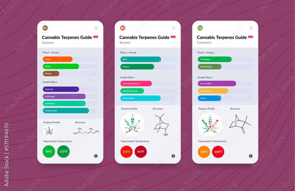 UI Cannabis Terpene Guide Information Chart. Aroma and Flavor with ...