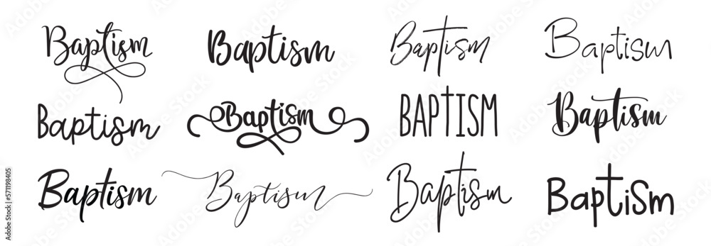Baptism. Christian, religious churh vector quote. Typography ...