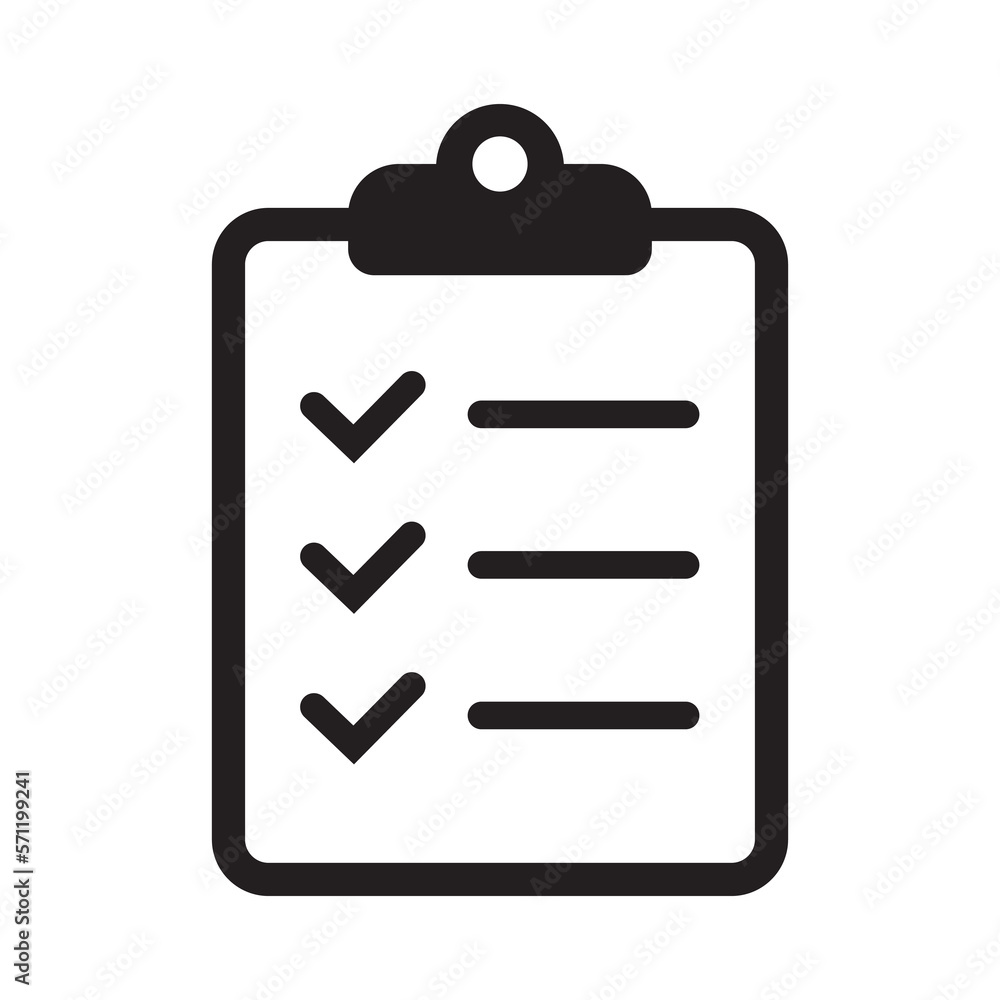 Clipboard and checklist icon. Project management, questionnaire icon. To do list vector icon for ...