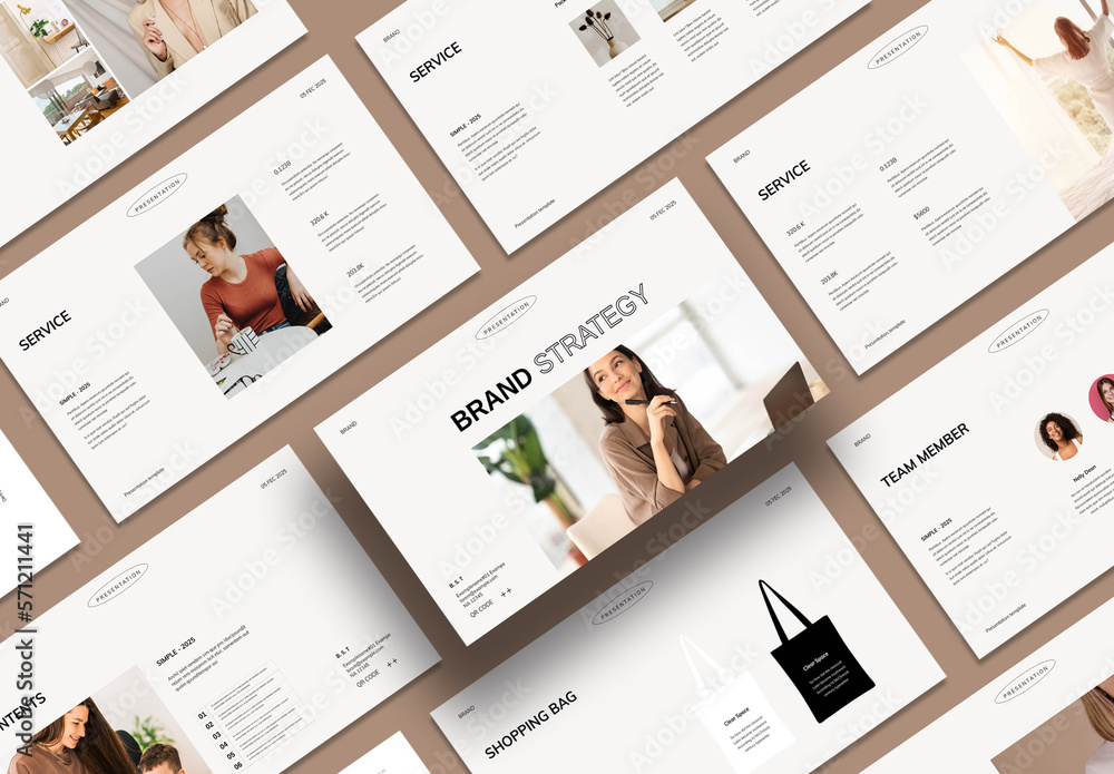 Brand Strategy Presentation Layout Stock Template | Adobe Stock