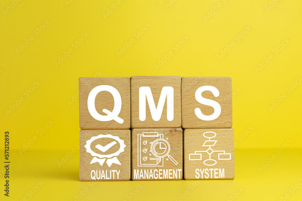 Quality Management System (QMS) text and accompanying icon displayed on ...