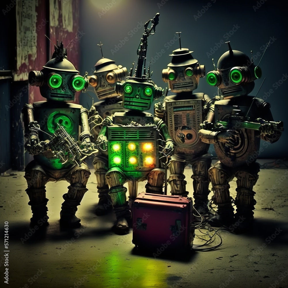 robot band,funny and smart, musicians ,laser light,mysterious concert ...