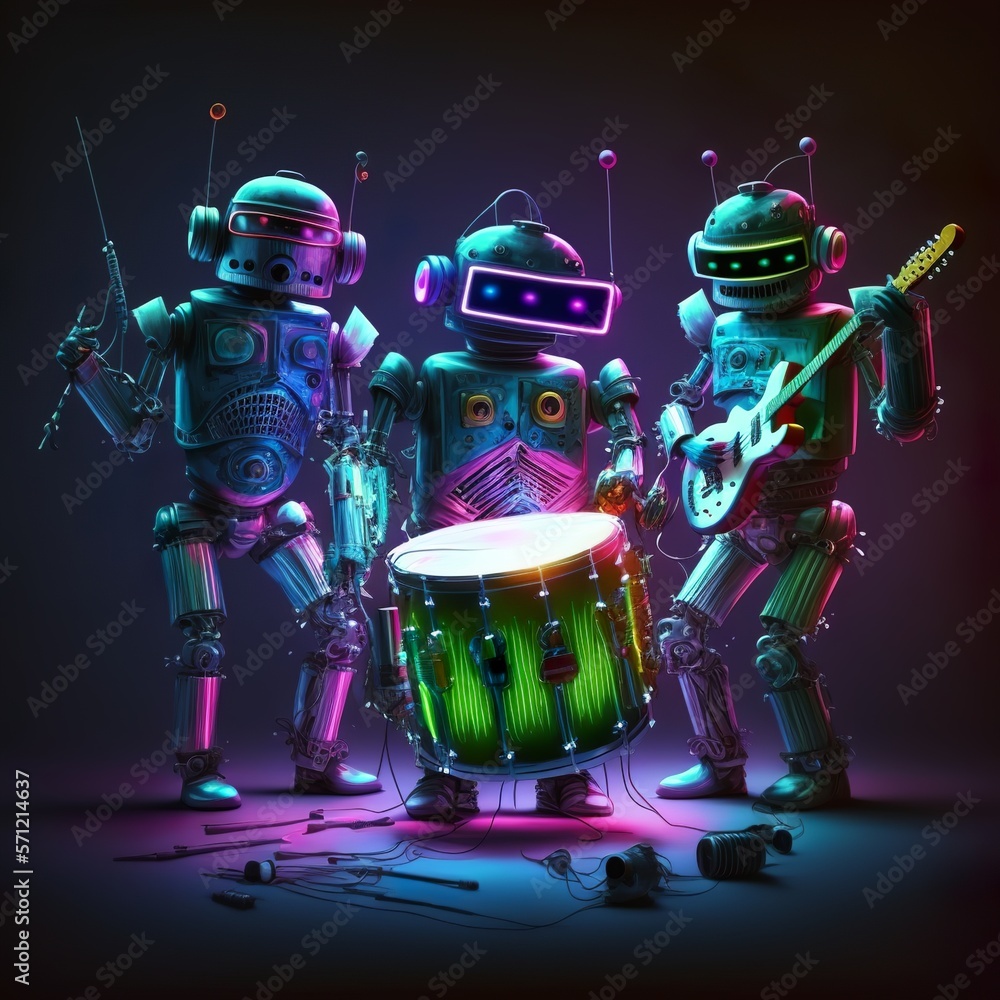 robot band,funny and smart, musicians ,laser light,mysterious concert ...