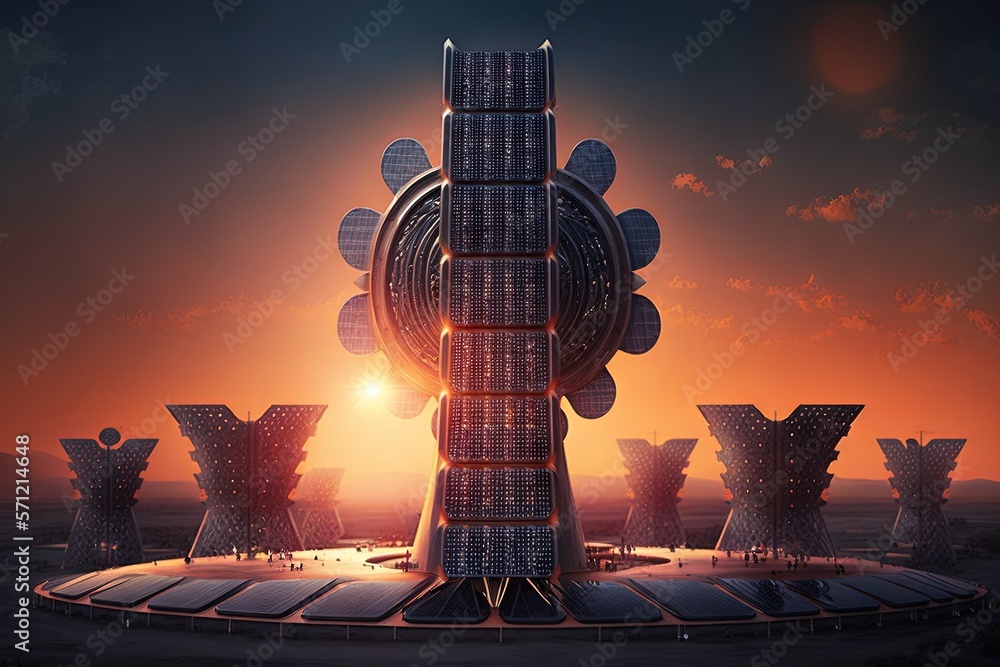 Space Based Solar Power Plant of the future located in orbit around the ...