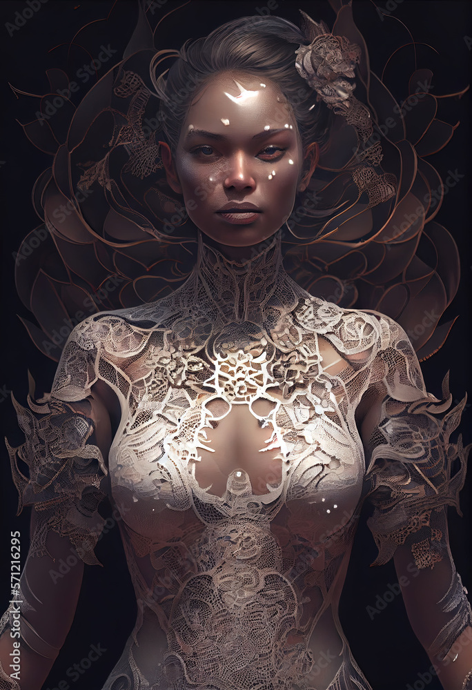 Fictional Character Ai Generated Close Up Digital Portrait Of A