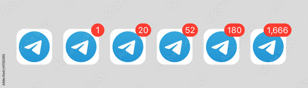 Telegram app logo notification counter social media button icon ...