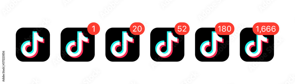 Tiktok app logo notification counter social media button icon. tiktok ... Tiktok app logo notification counter social media button icon. tiktok ...