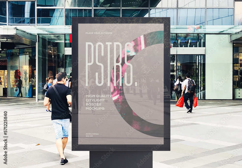 Street Outdoor Poster Advertising Billboard Mockup Template Stock ...