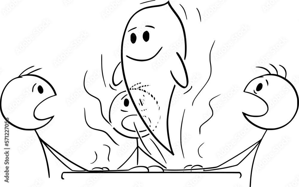 Poster Seance Session Invoked Ghost , Vector Cartoon Stick Figure ...