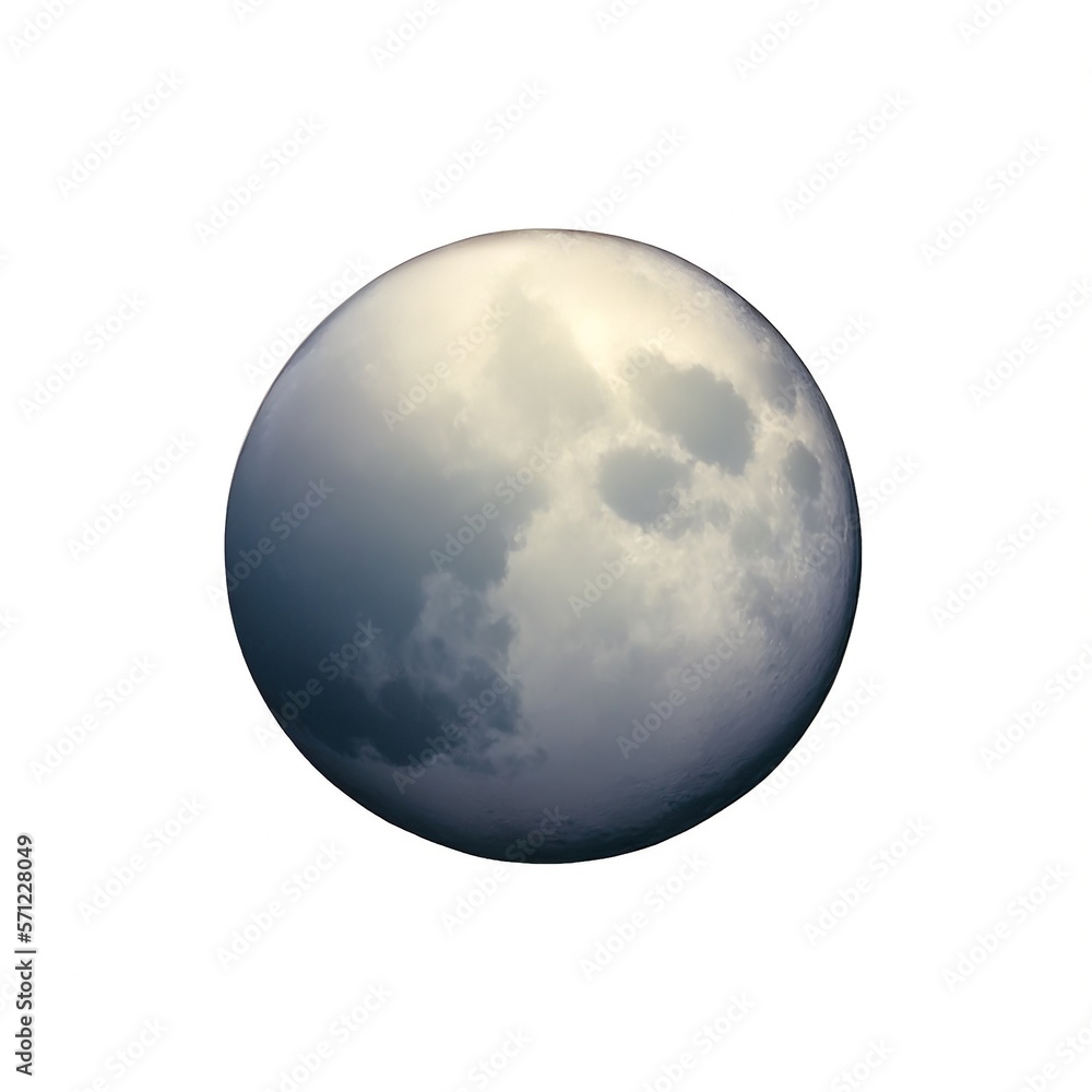 3D Moon Isolated on a White Background Created with Generative AI and ...