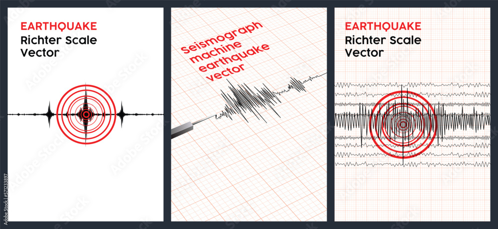 Seismograph machine earthquake vector. Richter scale. Stock Vector ...