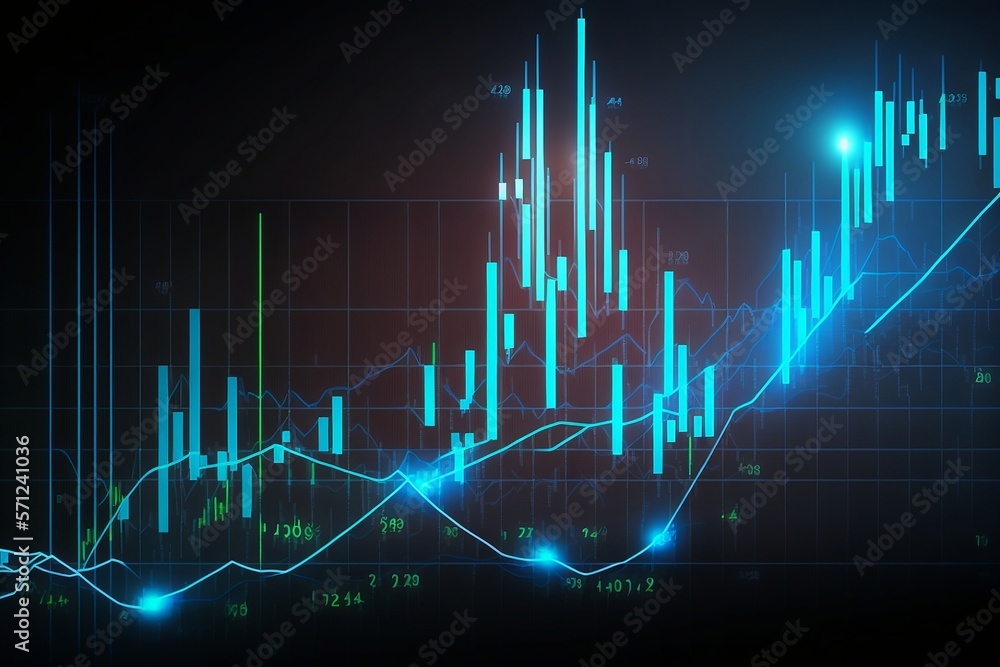 Financial graph with up trend line candlestick chart in stock market ...