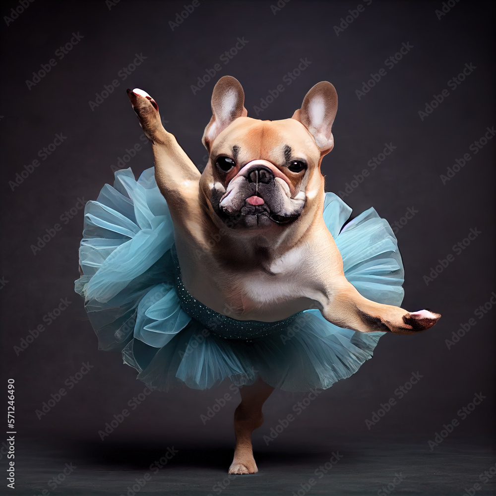 adorable ai generated French bulldog, dressed as a ballet dancer Stock ...