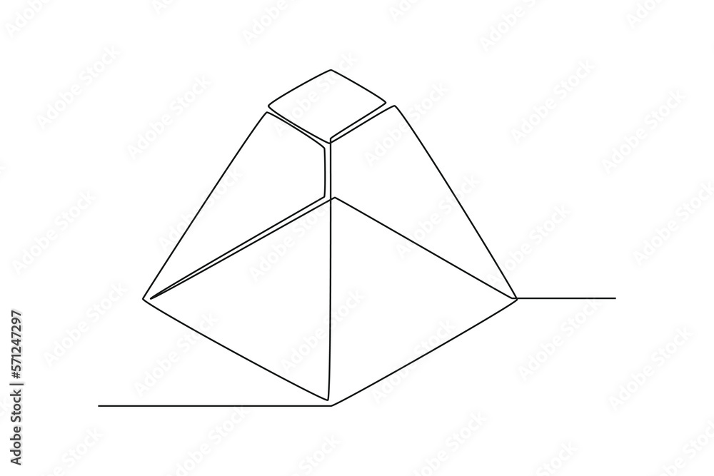 Continuous one line drawing trapezoidal prism. Geometric shapes concept ...