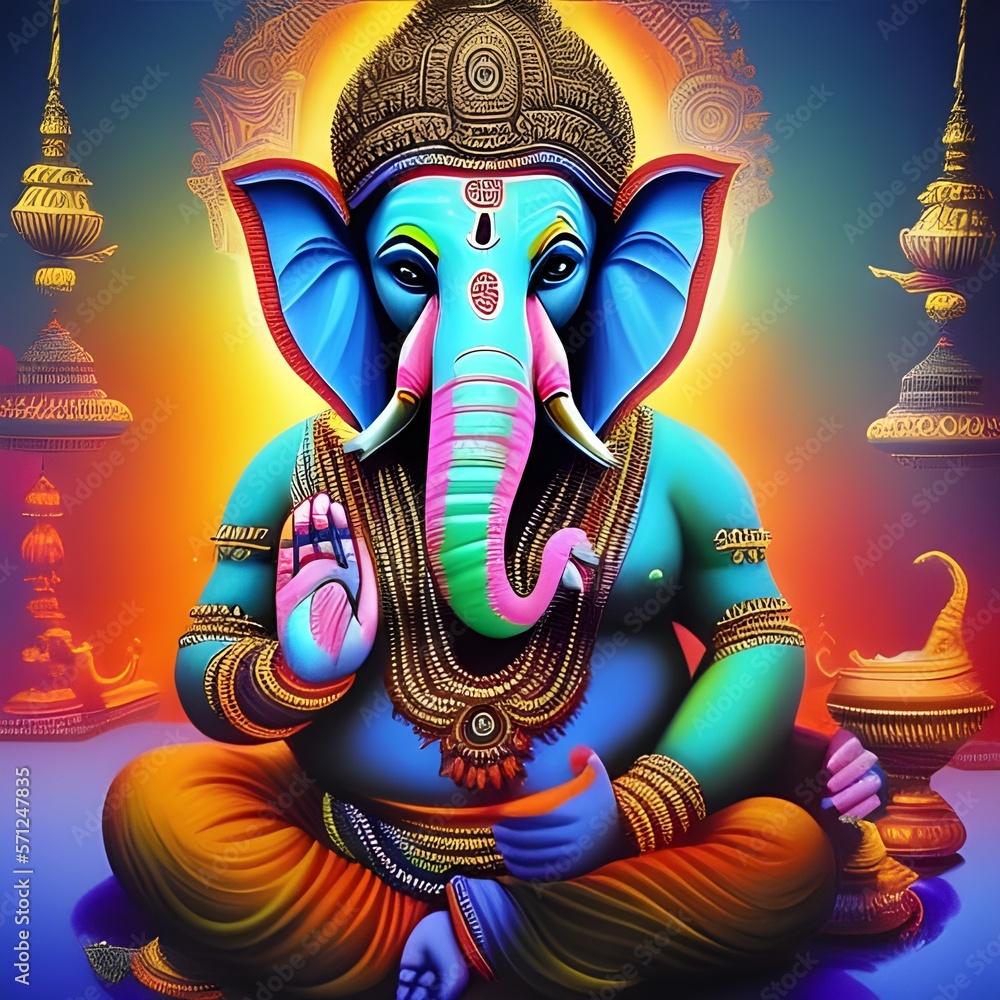 hindu god ganesh Stock Illustration | Adobe Stock