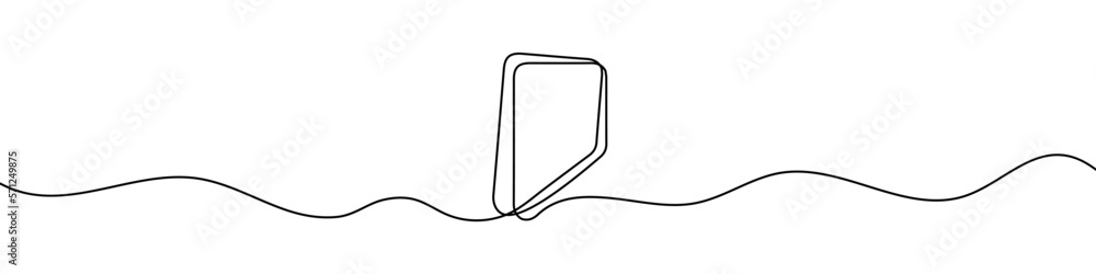 Continuous line drawing of square frame. One line icon of frame. One ...
