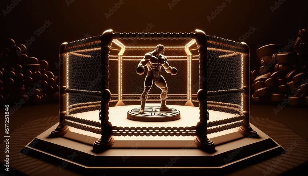 Octagon ring, an arena for boxing fights and MMA competitions ...