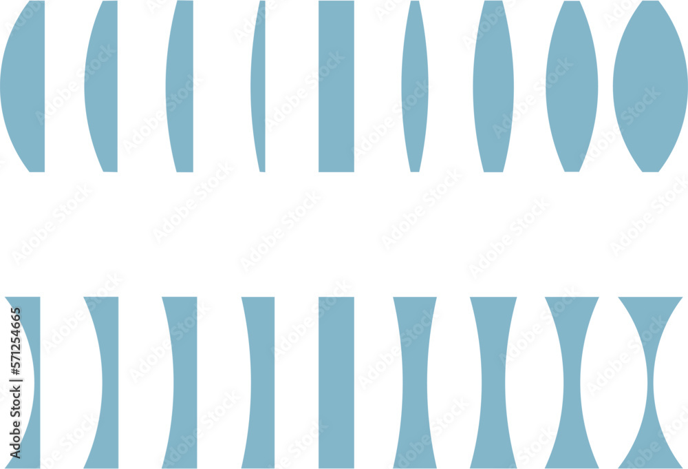 optical lenses concave and convex. isolated vector Stock Vector | Adobe ...