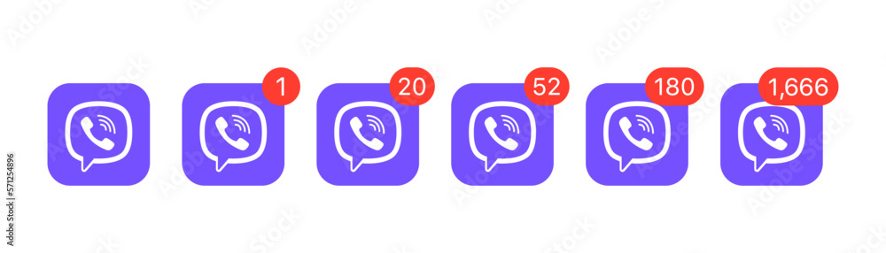 Viber app logo notification counter social media button icon. viber ...