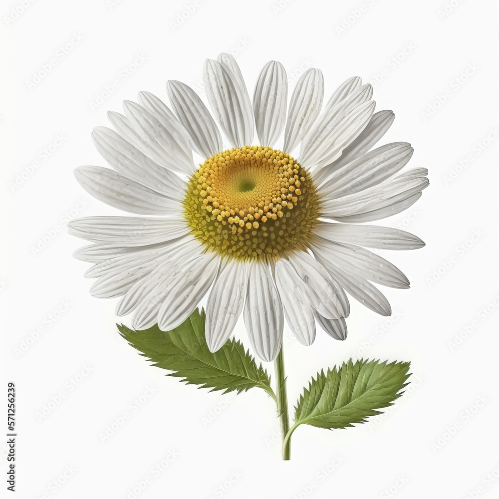 Daisy flower illustration isolated white Stock Illustration | Adobe Stock