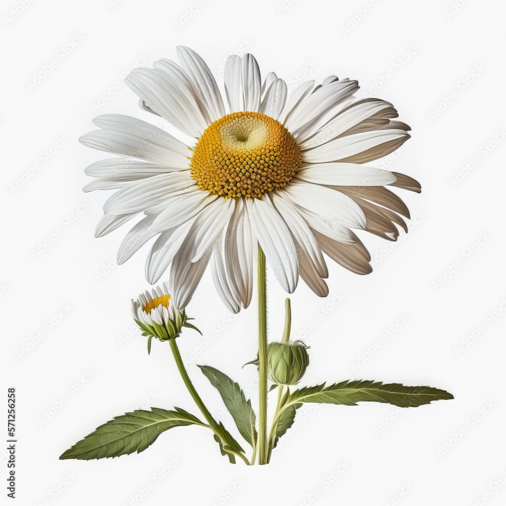 Daisy flower illustration isolated white Stock Illustration | Adobe Stock