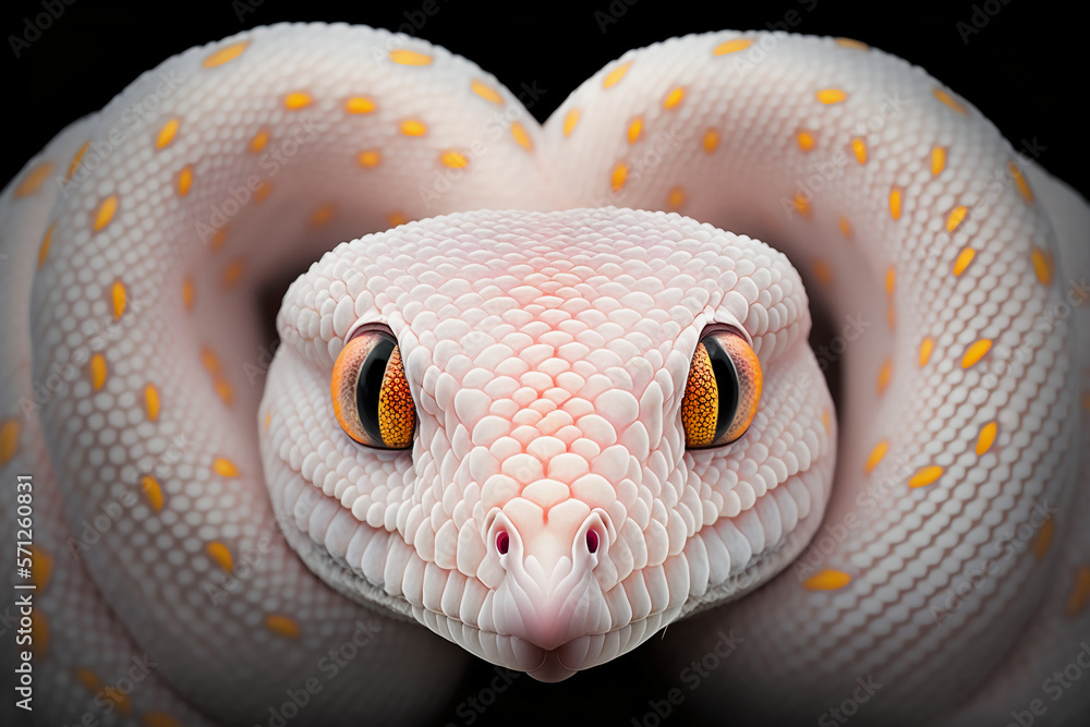 Insanely detailed high key symmetrical photoshoot of a snake Generative ...