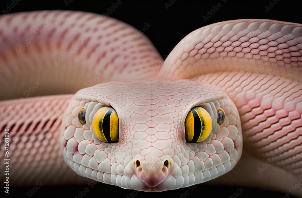 Insanely detailed high key symmetrical photoshoot of a snake Generative ...