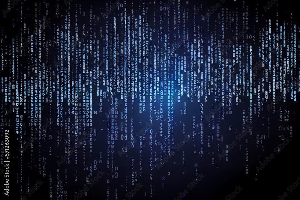 Binary code pattern. Abstract blue background.Futuristic Particles for ...