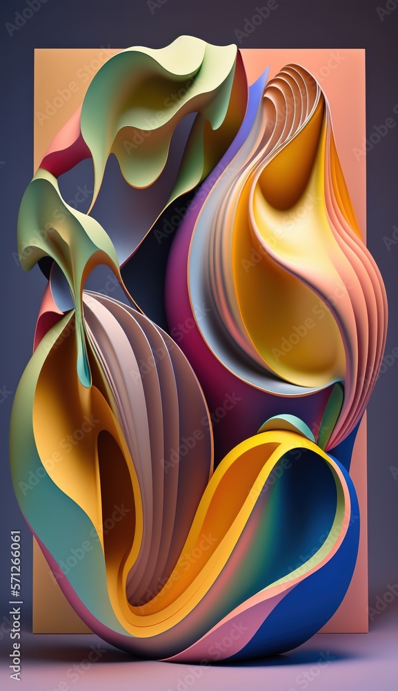 Abstract metamorphosis background with 3d amorph color shapes, abstract ...