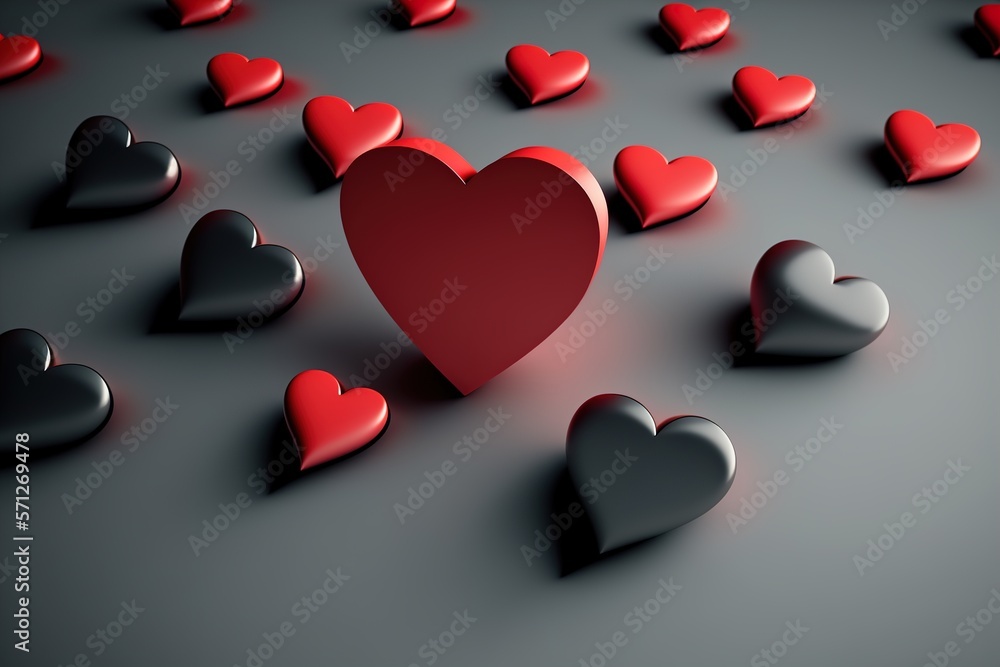 Heart Background, hearts of different shapes and colors for a greeting ...