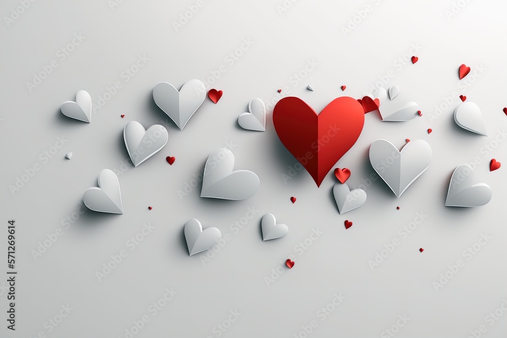 Heart Background, hearts of different shapes and colors for a greeting ...