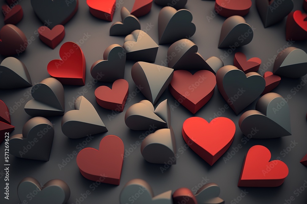 Heart Background, hearts of different shapes and colors for a greeting ...