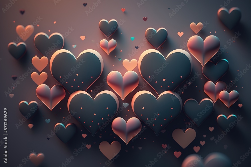 Heart Background, hearts of different shapes and colors for a greeting ...