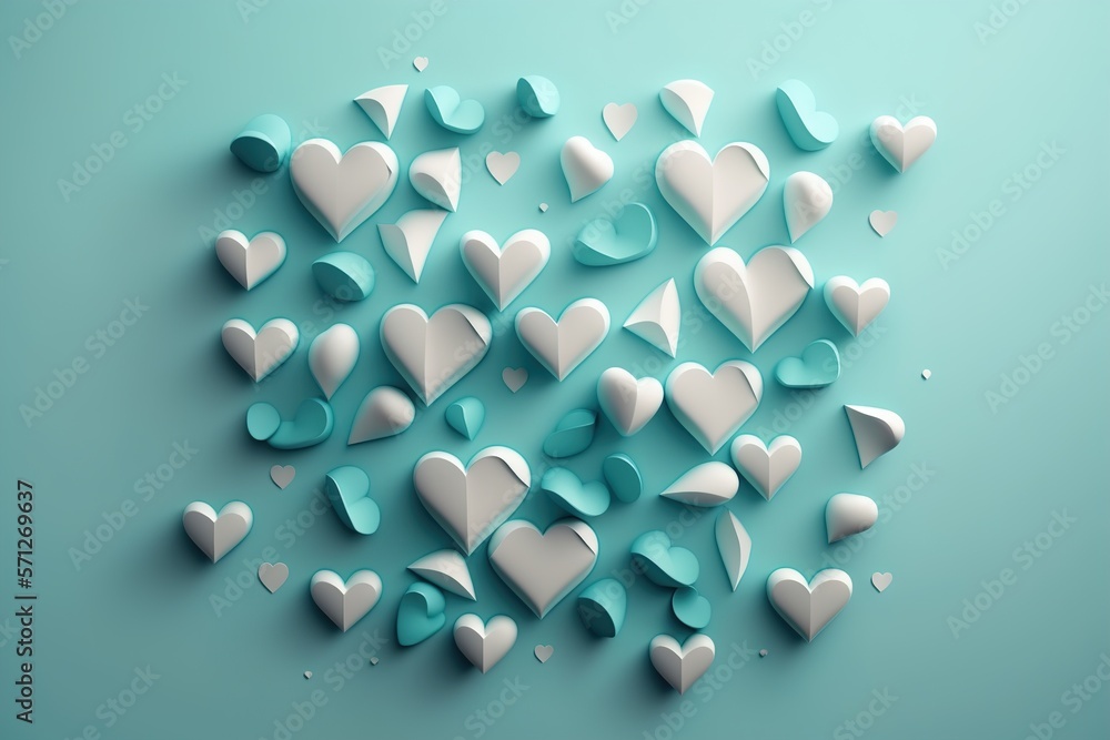 Heart Background, hearts of different shapes and colors for a greeting ...