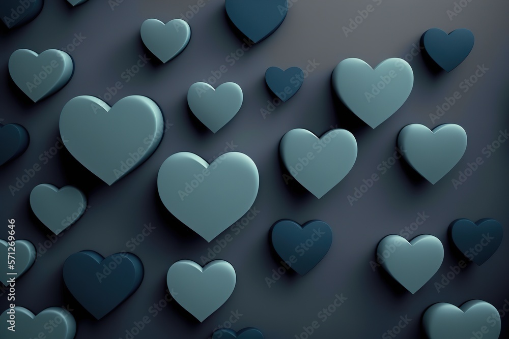 Heart Background, hearts of different shapes and colors for a greeting ...
