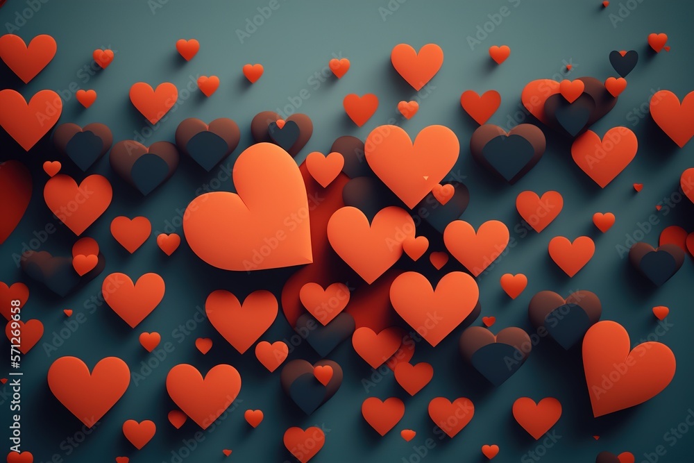 Heart Background, hearts of different shapes and colors for a greeting ...