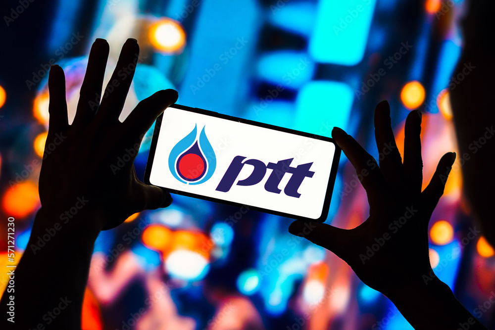 February 13, 2023, Brazil. In this photo illustration, the PTT Public ...