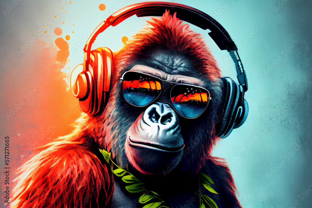 Colorful Gorilla Monkey Artwork - Modern and Cool Pop Art Design for ...