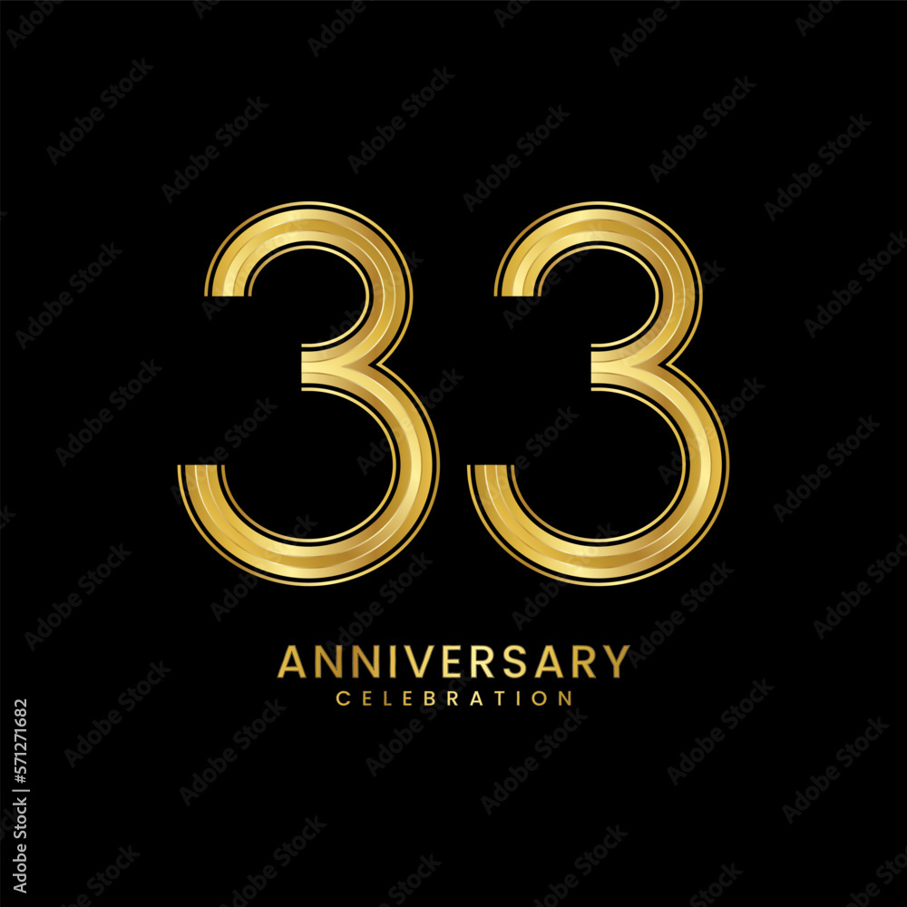 Vetor de 33th Anniversary celebration. Anniversary logo design with ...
