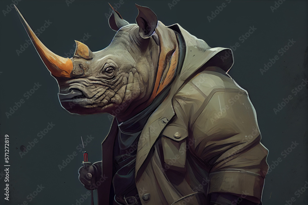 Colorful Rhino Artwork - Modern and Cool Pop Art Design for Influencer ...