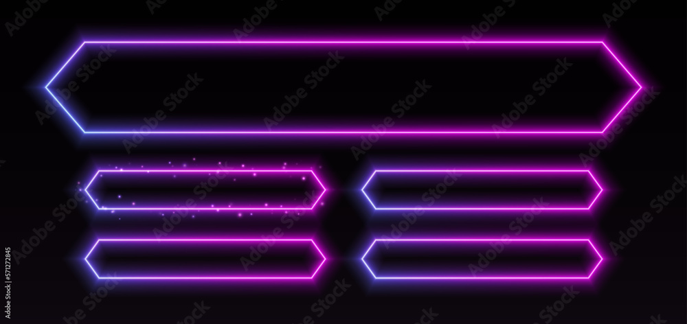 Neon quiz template, UI design for questionnaire with multiple answers ...