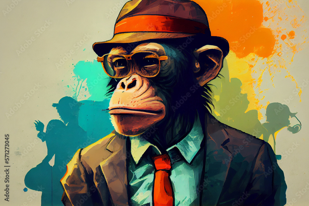 Colorful Monkey Artwork - Modern and Cool Pop Art Design for Influencer ...