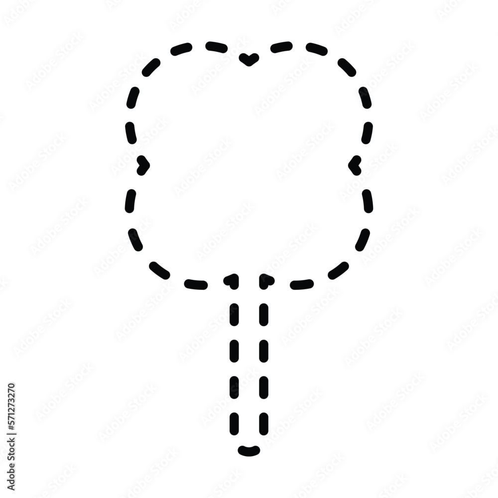 Tracing lines dotted tree outline shape for preschool and kindergarten ...