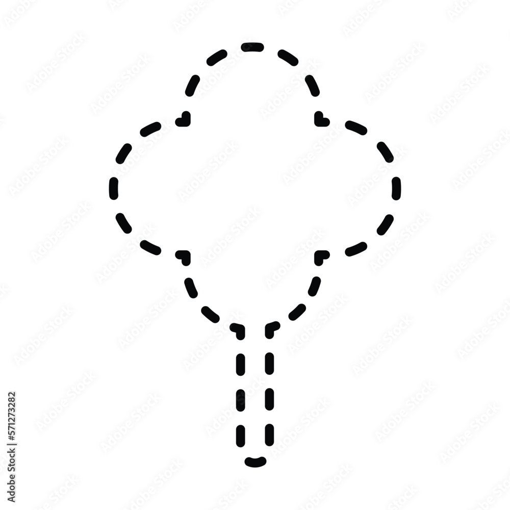 Tracing lines dotted tree outline shape for preschool and kindergarten ...