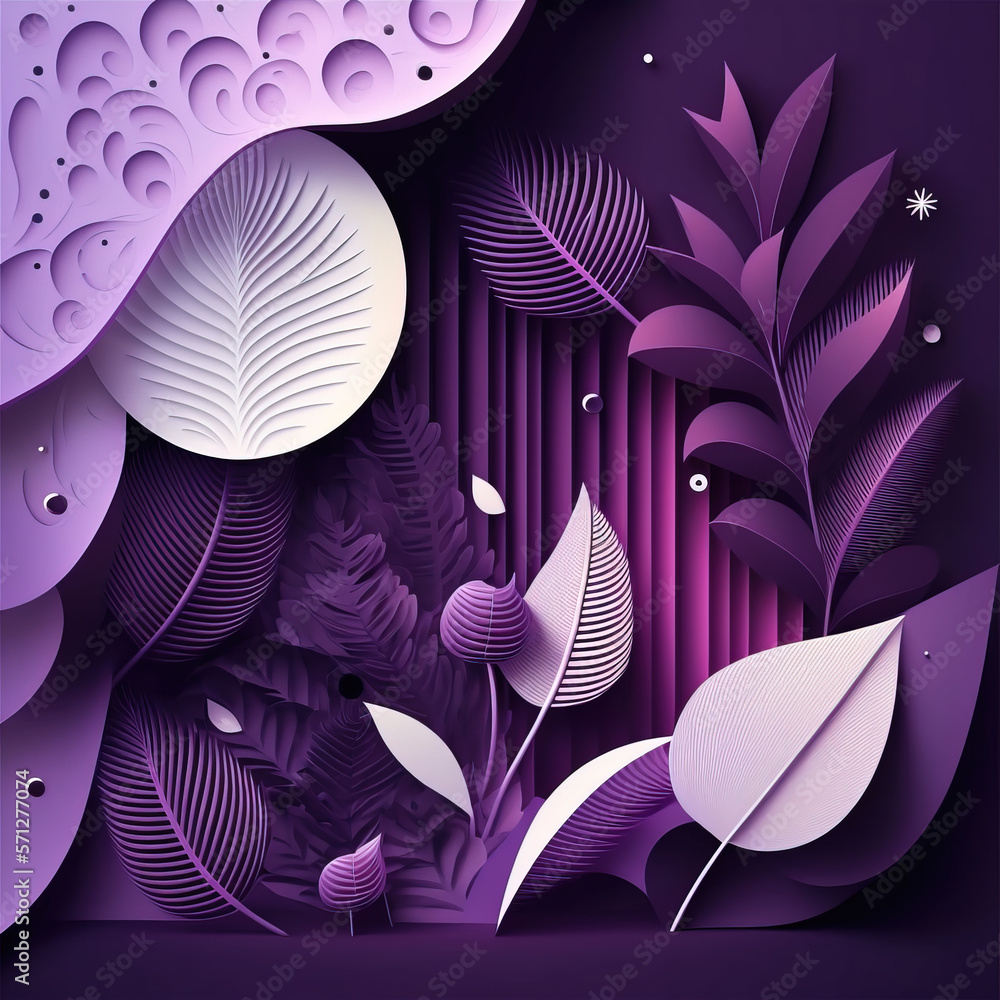 Multi layers purple color texture 3D papercut background. Ai generative ...