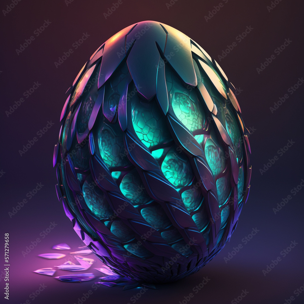 Dragon Egg With Glowing Shell For RPG Game Asset, Ai Generated Game ...